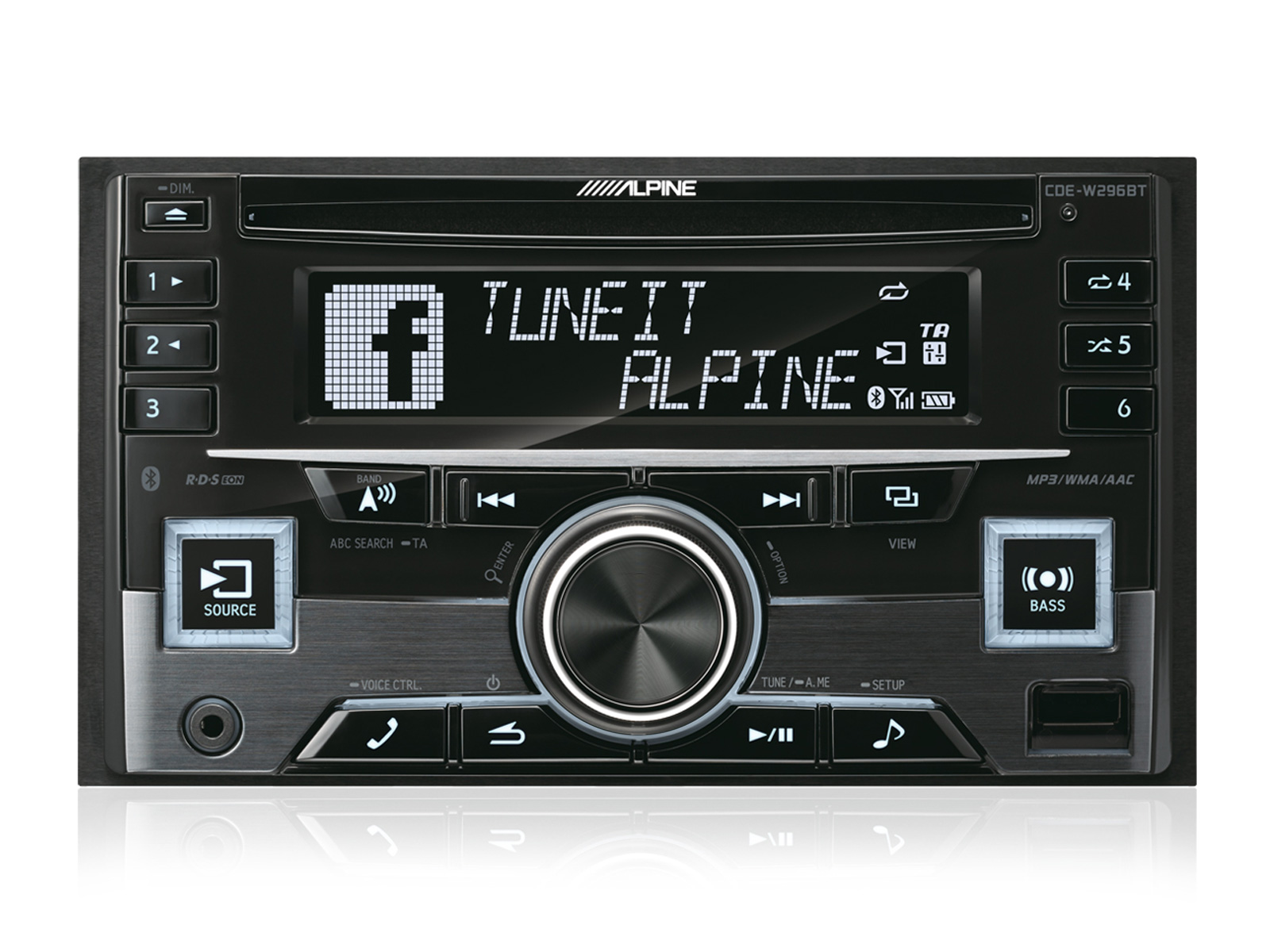 Alpine CDE-W296BT 2 Din CD Receiver with Bluetooth - Motorguard