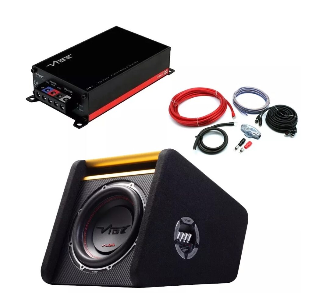 VIBE SLICKMIT12-V3 12" Bass Enclosure 1500W Max & Powerbox 400.1M ...